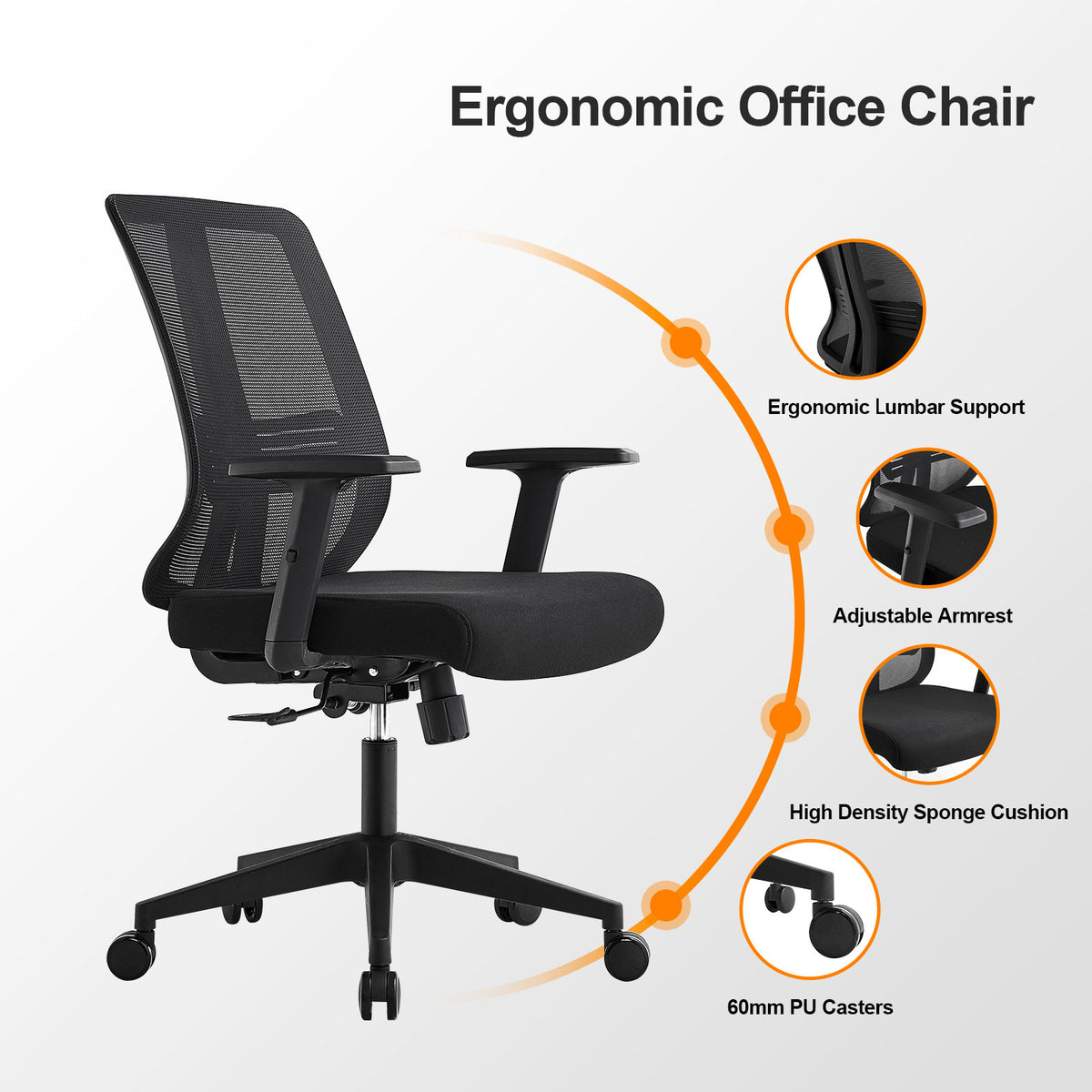 Ergonomic Mesh Task Chair - VOFFOV